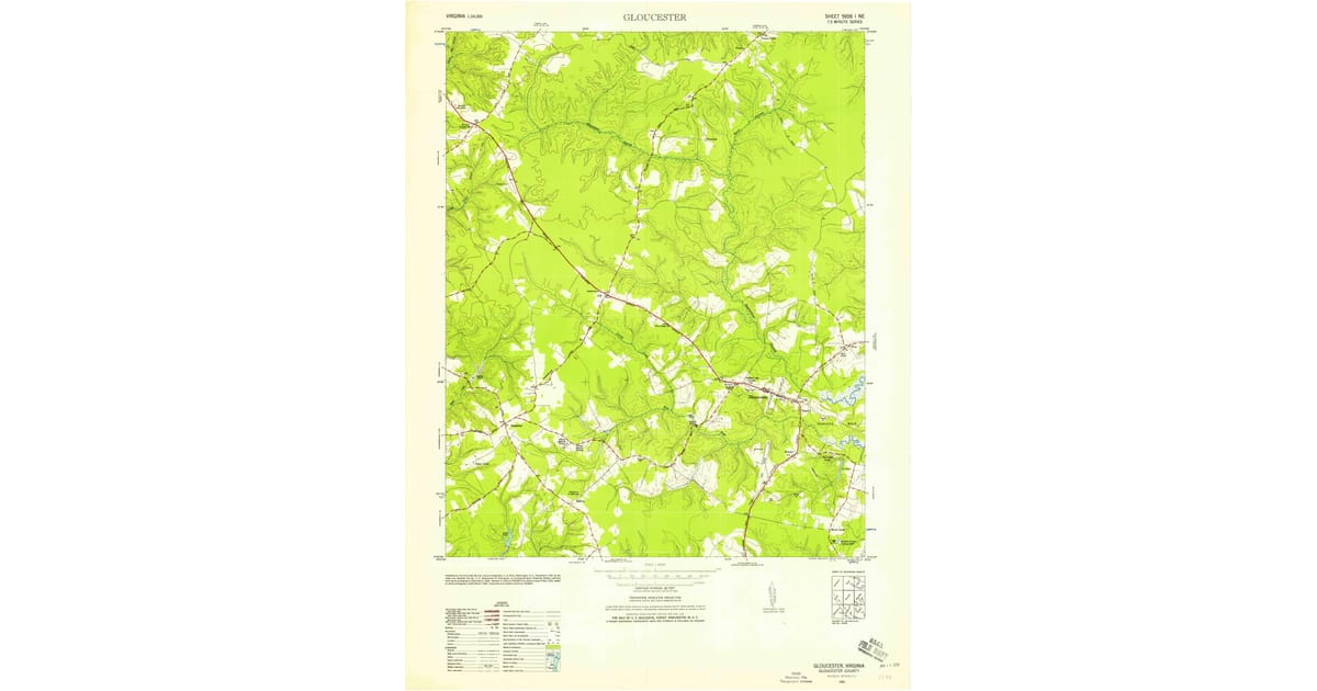 1952 Map of Gloucester, Gloucester County, VA — High-Res | Pastmaps