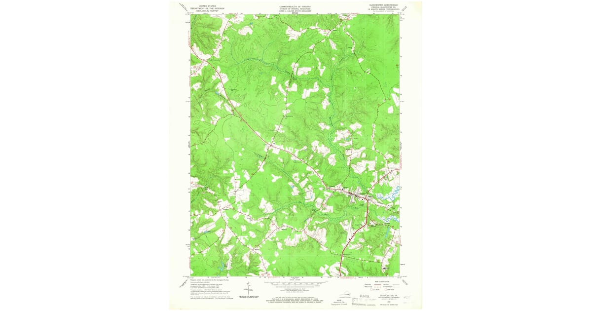 1965 Map of Gloucester, Gloucester County, VA — High-Res | Pastmaps