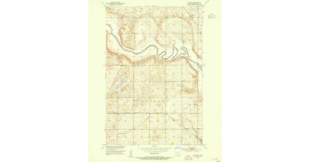 1952 Map of Glover, Dickey County, ND — High-Res | Pastmaps