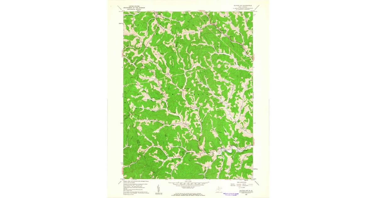 1960 Map of Glover Gap, Marion County, WV — High-Res | Pastmaps