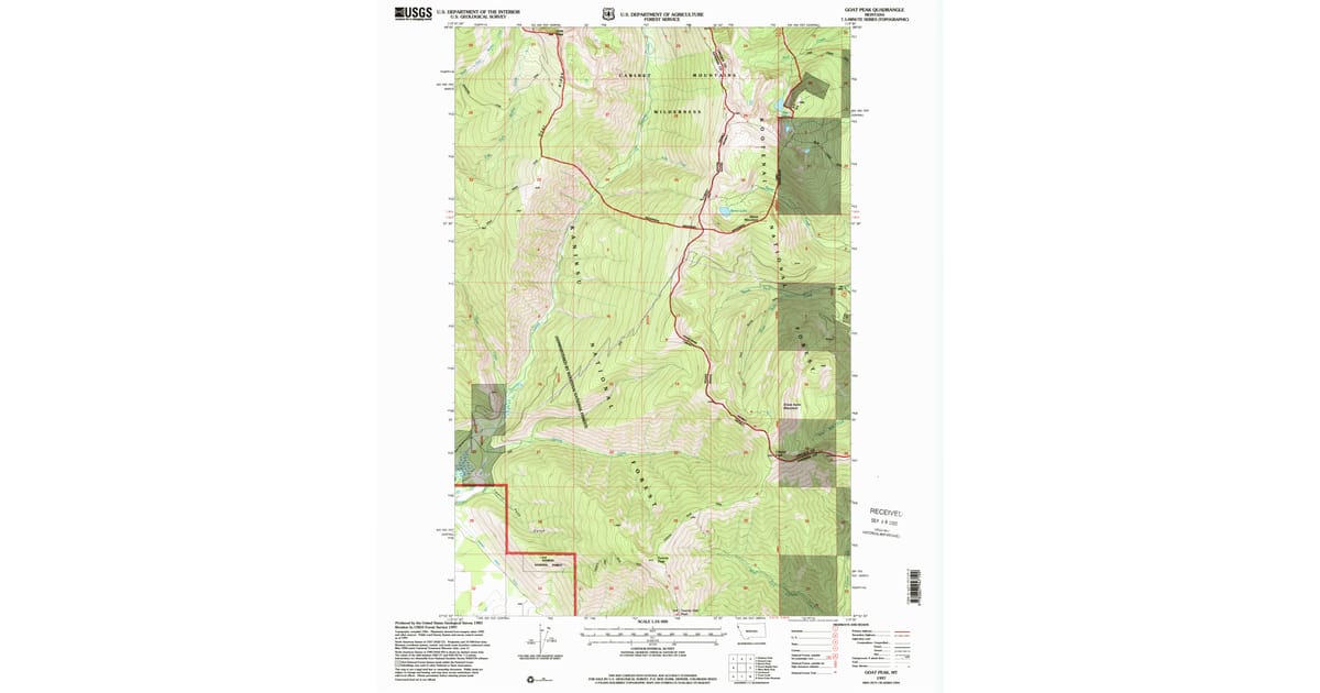 1997 Map of Goat Peak, Sanders County, MT — High-Res | Pastmaps