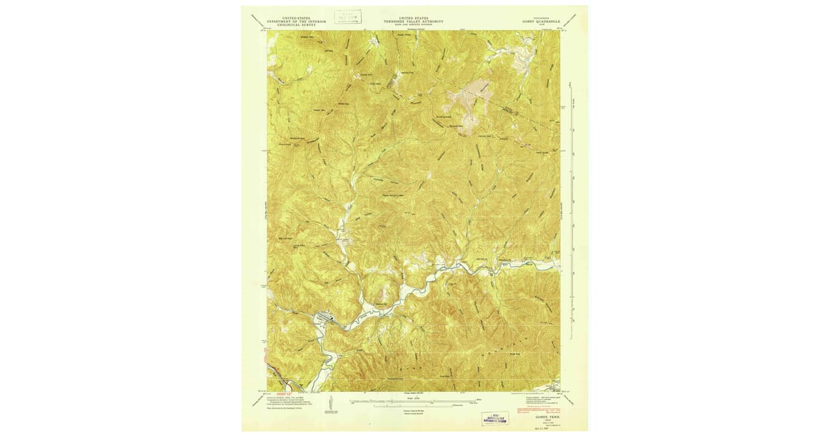 1946 Map of Gobey, Morgan County, TN — High-Res | Pastmaps