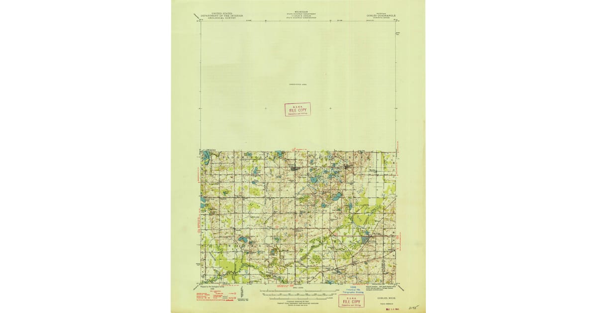 1946 Map of Gobles, MI — High-Res | Pastmaps