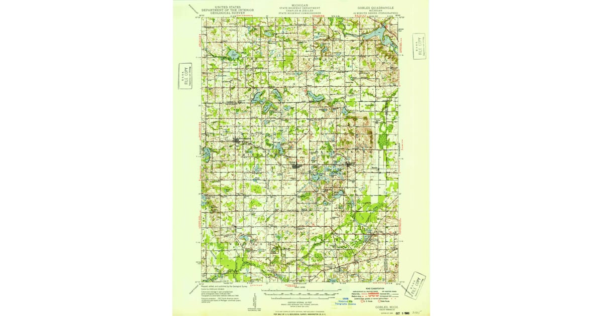 1949 Map of Gobles, MI — High-Res | Pastmaps