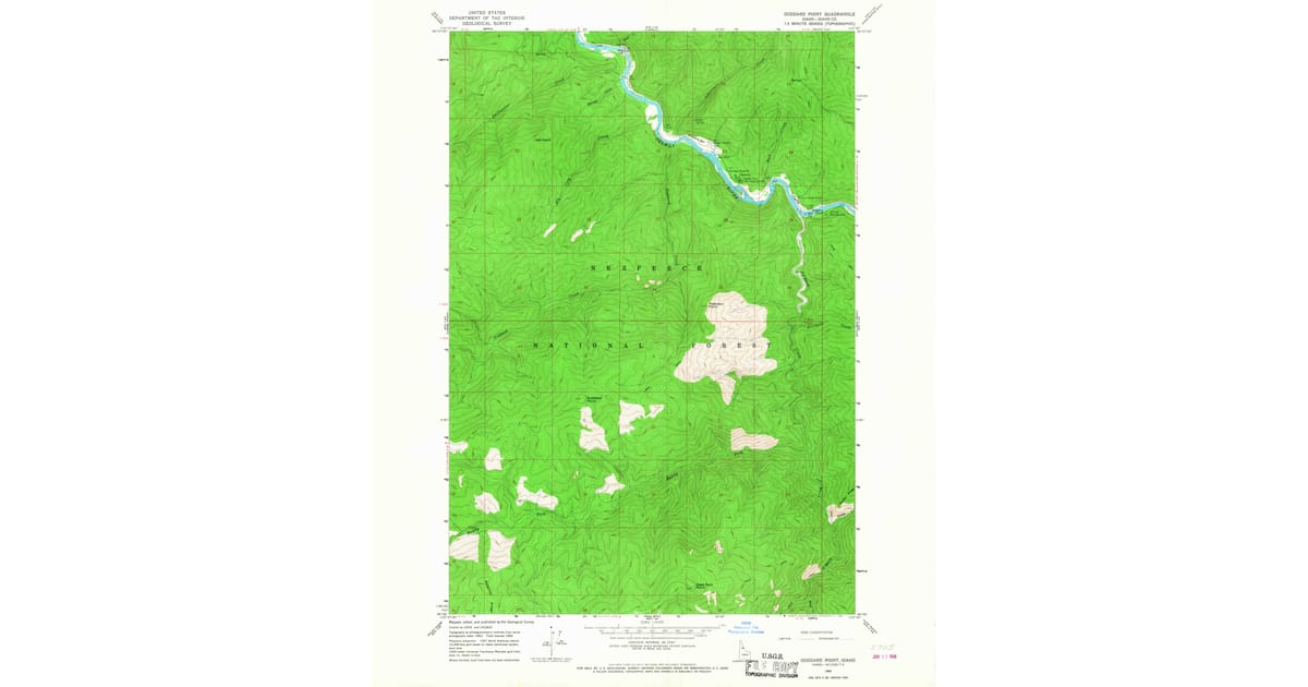 1966 Map of Goddard Point, Idaho County, ID — High-Res | Pastmaps