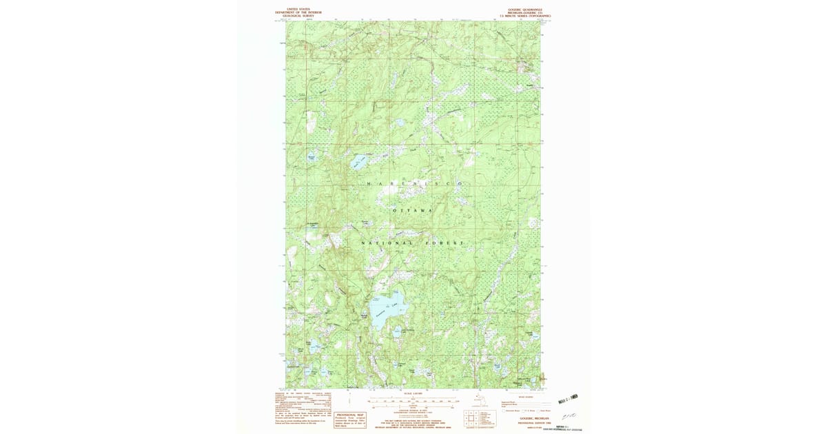1982 Map of Gogebic, Gogebic County, MI — High-Res | Pastmaps