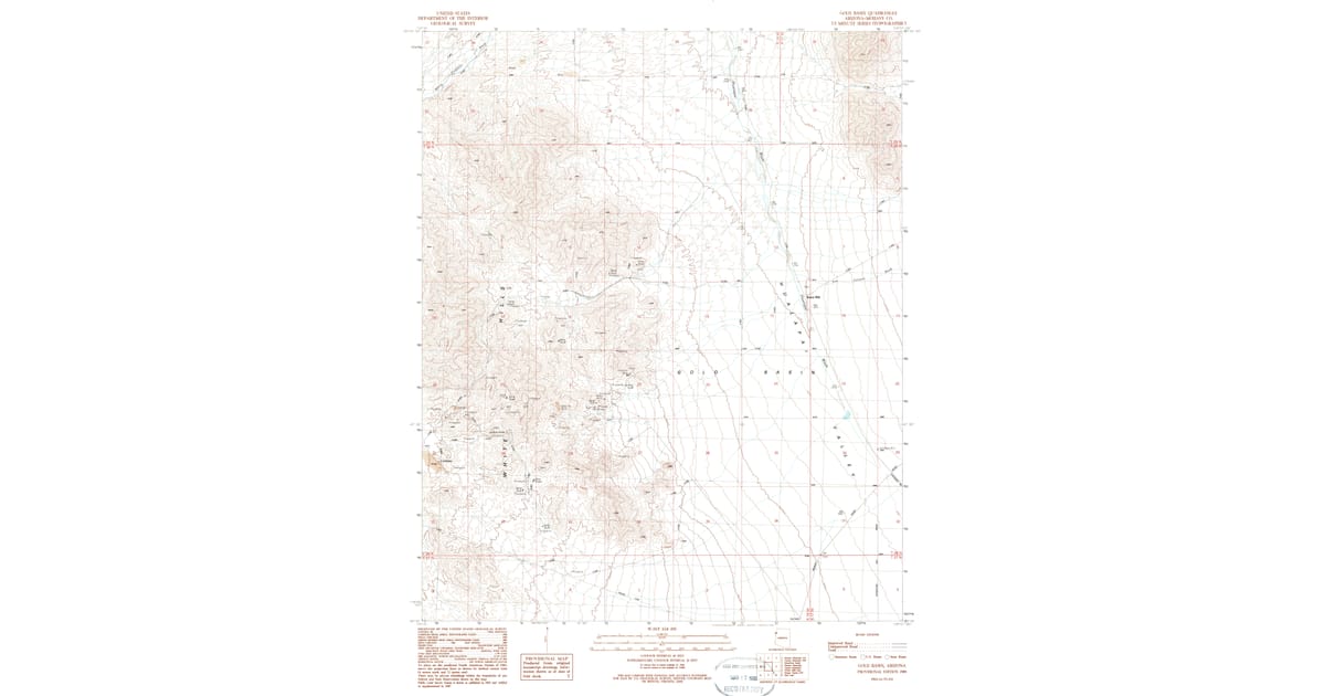 1989 Map of Gold Basin, Mohave County, AZ — High-Res | Pastmaps