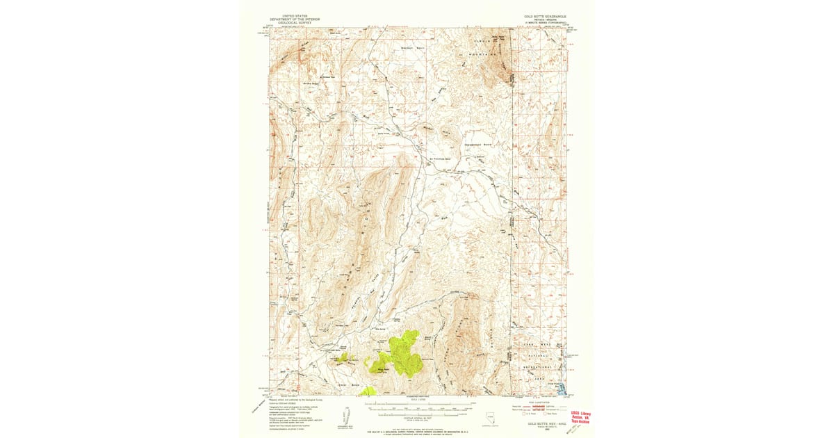 1953 Map of Gold Butte, Clark County, NV — High-Res | Pastmaps