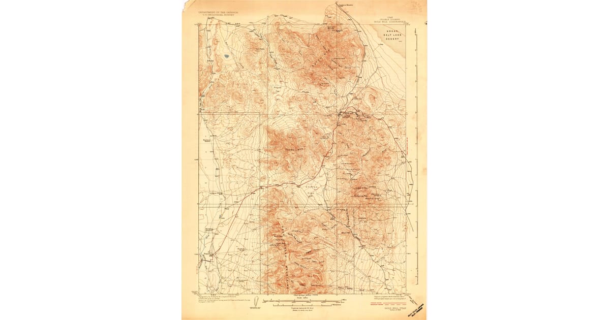 1928 Map of Gold Hill, Tooele County, UT — High-Res | Pastmaps