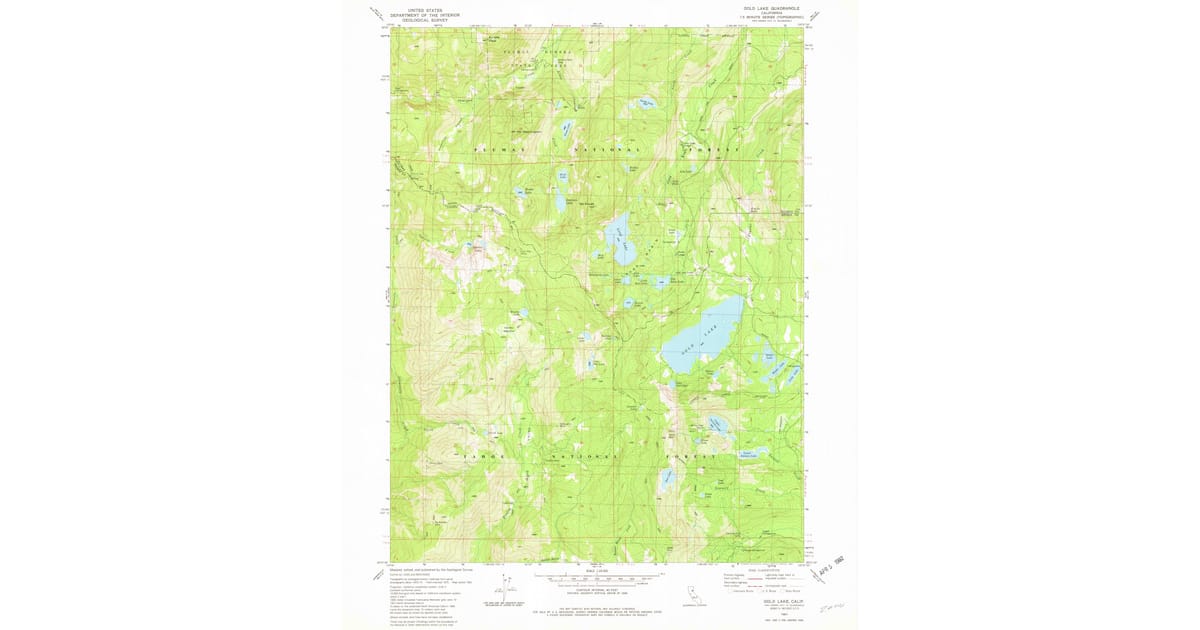 1981 Map of Gold Lake, Sierra County, CA — High-Res | Pastmaps