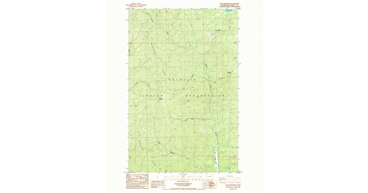 1985 Map of Gold Mountain, Ferry County, WA — High-Res | Pastmaps
