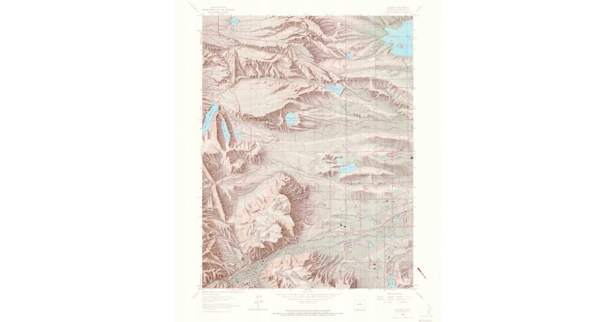 1965 Map of Golden, CO — High-Res, 1968 Print | Pastmaps