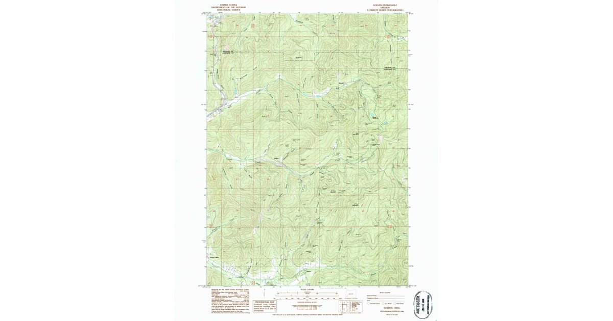 1986 Map of Golden, Josephine County, OR — High-Res | Pastmaps