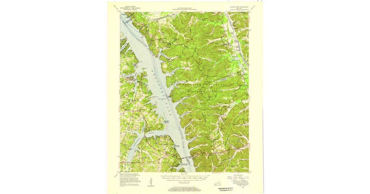 1955 Map of Golden Pond, Lyon County, KY — High-Res | Pastmaps