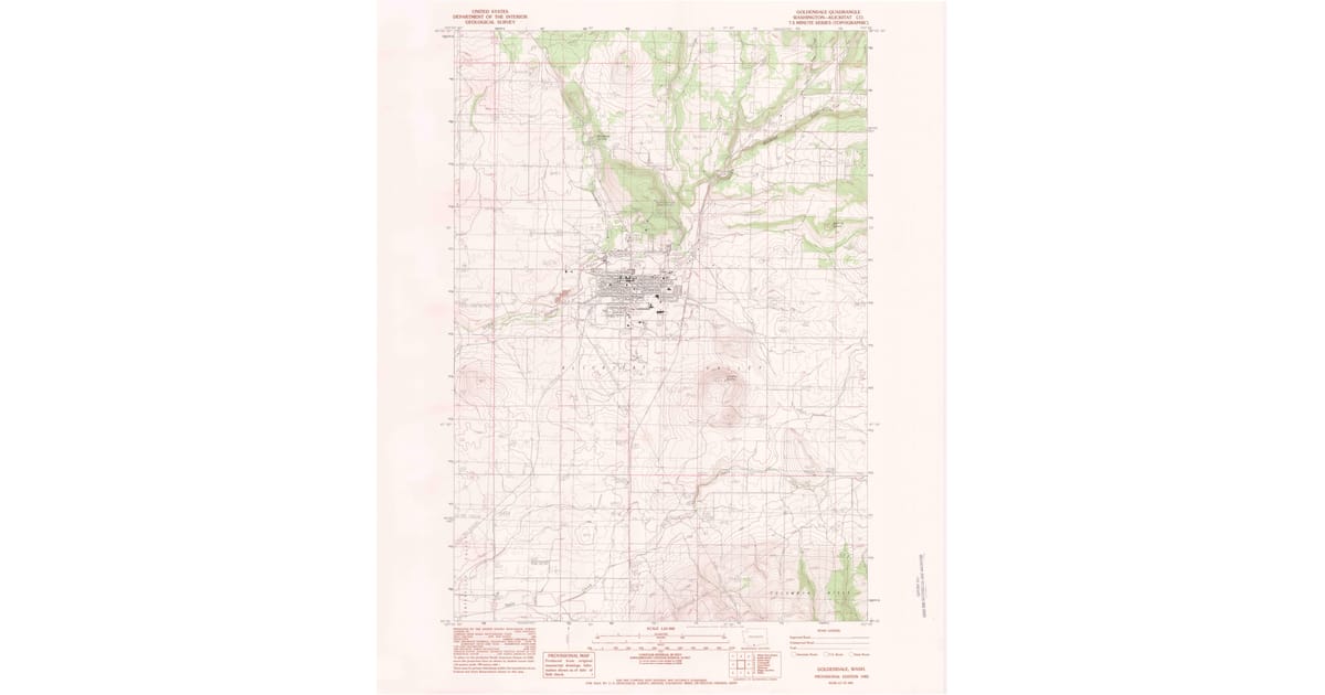 1983 Map of Goldendale, WA — High-Res | Pastmaps