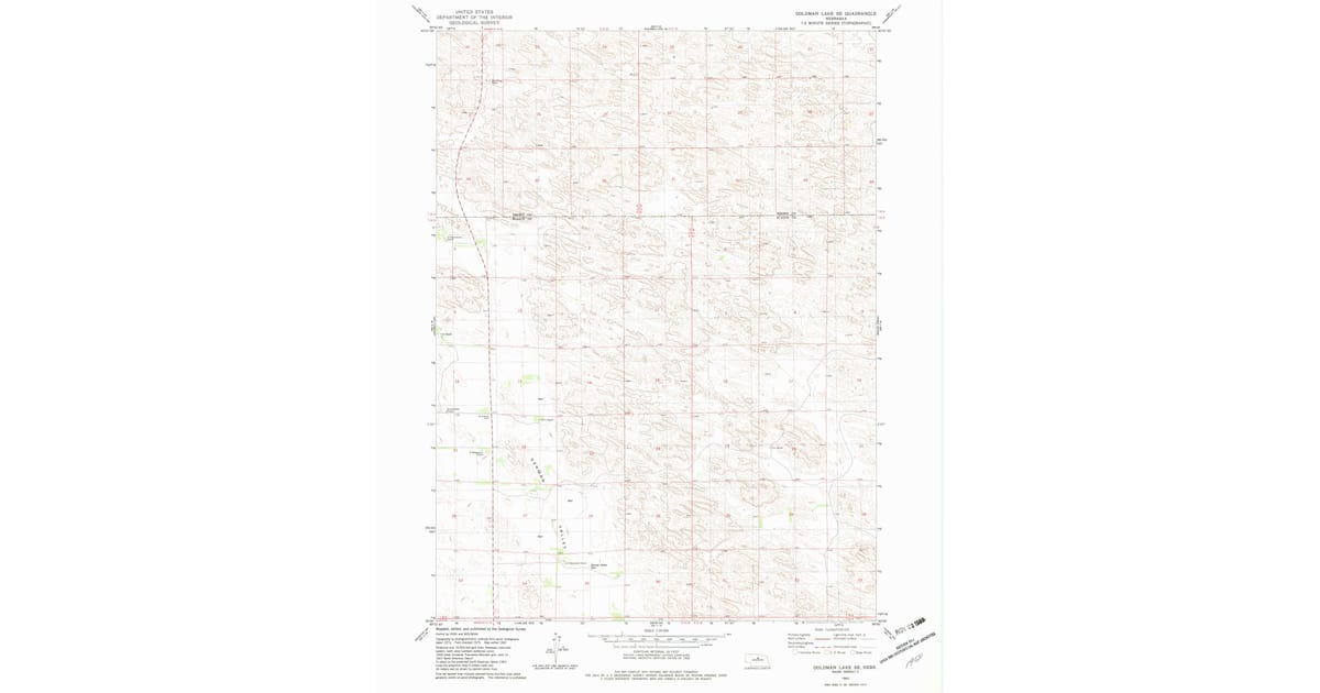 1982 Map of Goldman Lake SE, Blaine County, NE — High-Res | Pastmaps