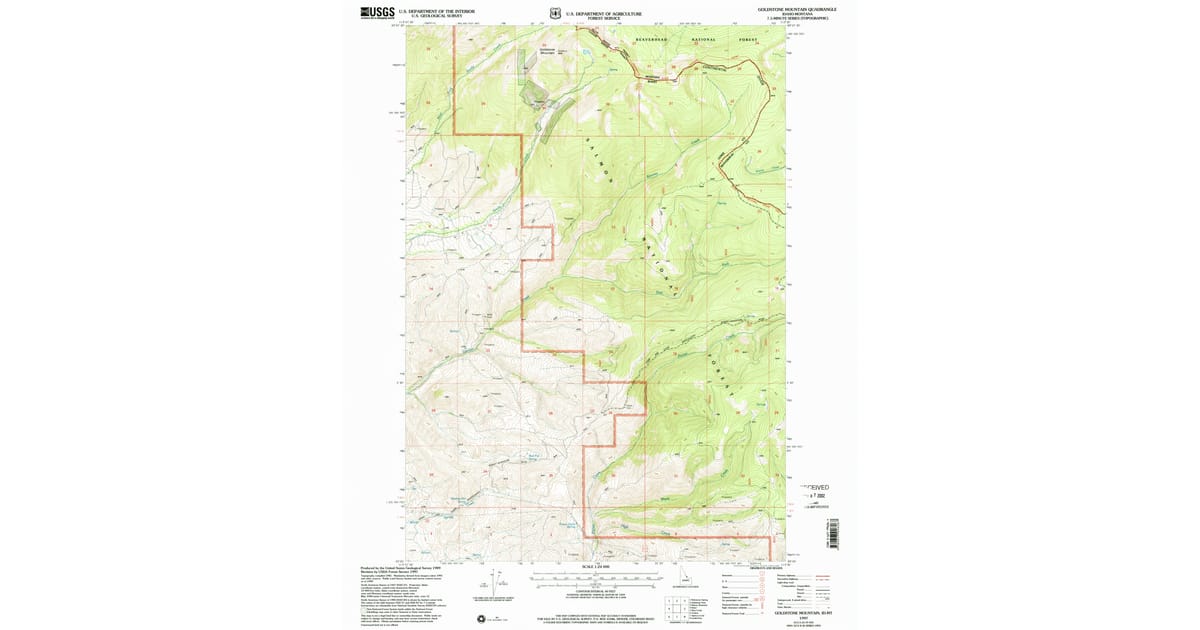 1997 Map of Goldstone Mountain, Lemhi County, ID — High-Res | Pastmaps
