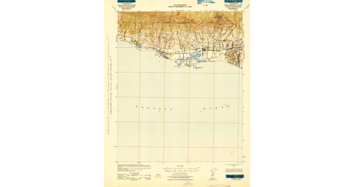 1942 Map of Goleta, CA — High-Res | Pastmaps
