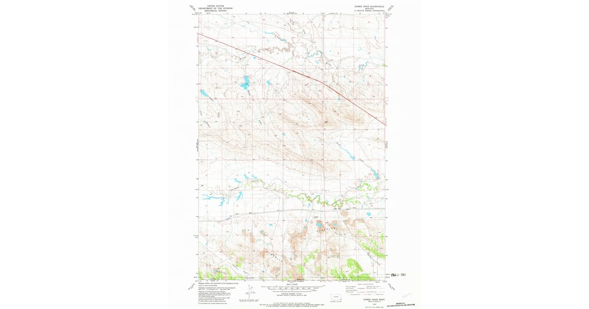 1982 Map of Gomer Draw, Carter County, MT — High-Res | Pastmaps