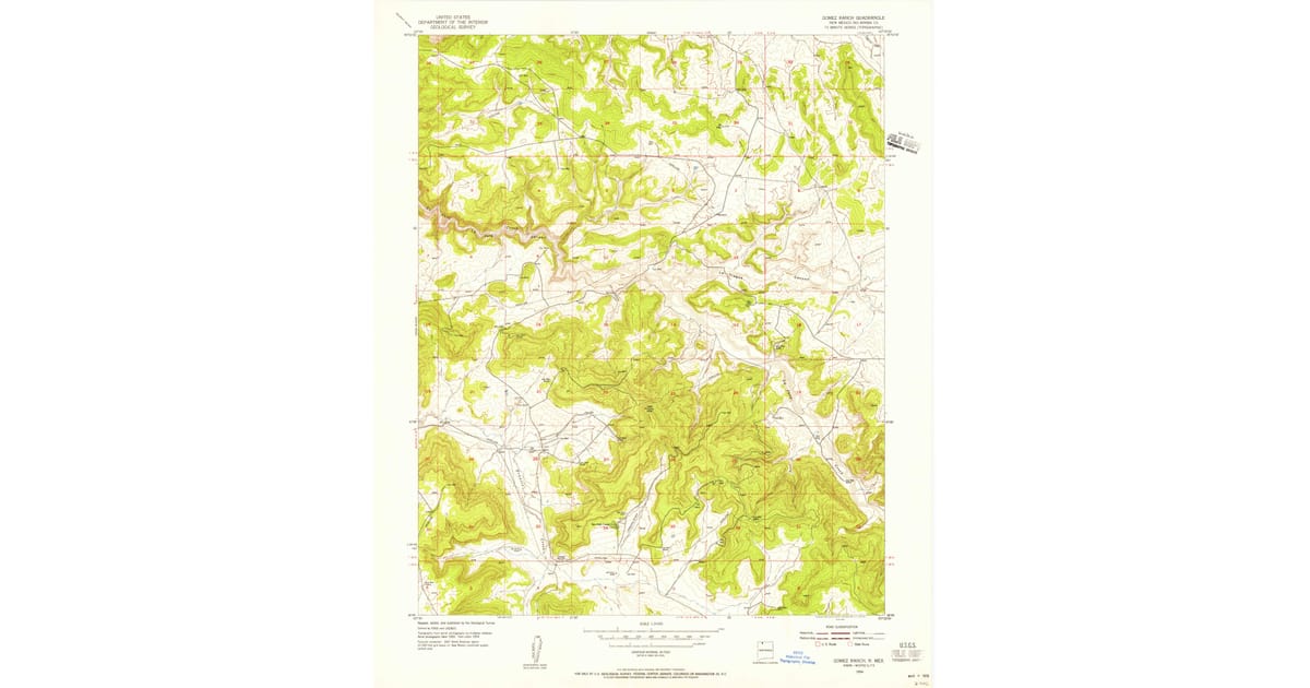 1954 Map of Gomez Ranch, Rio Arriba County, NM — High-Res | Pastmaps