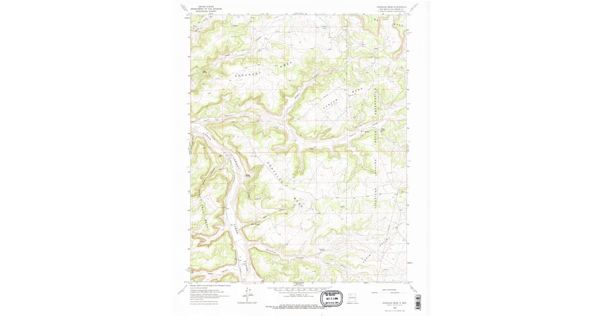 1963 Map of Gonzales Mesa, Rio Arriba County, NM — High-Res, 1978 Print ...