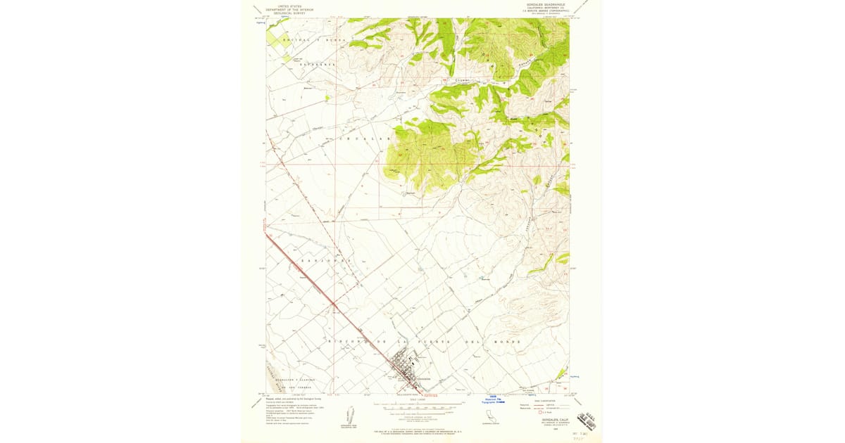 1955 Map of Gonzales, CA — High-Res | Pastmaps