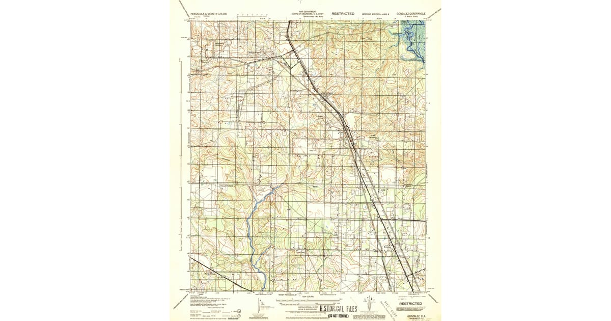 1944 Map of Gonzalez, FL — High-Res | Pastmaps