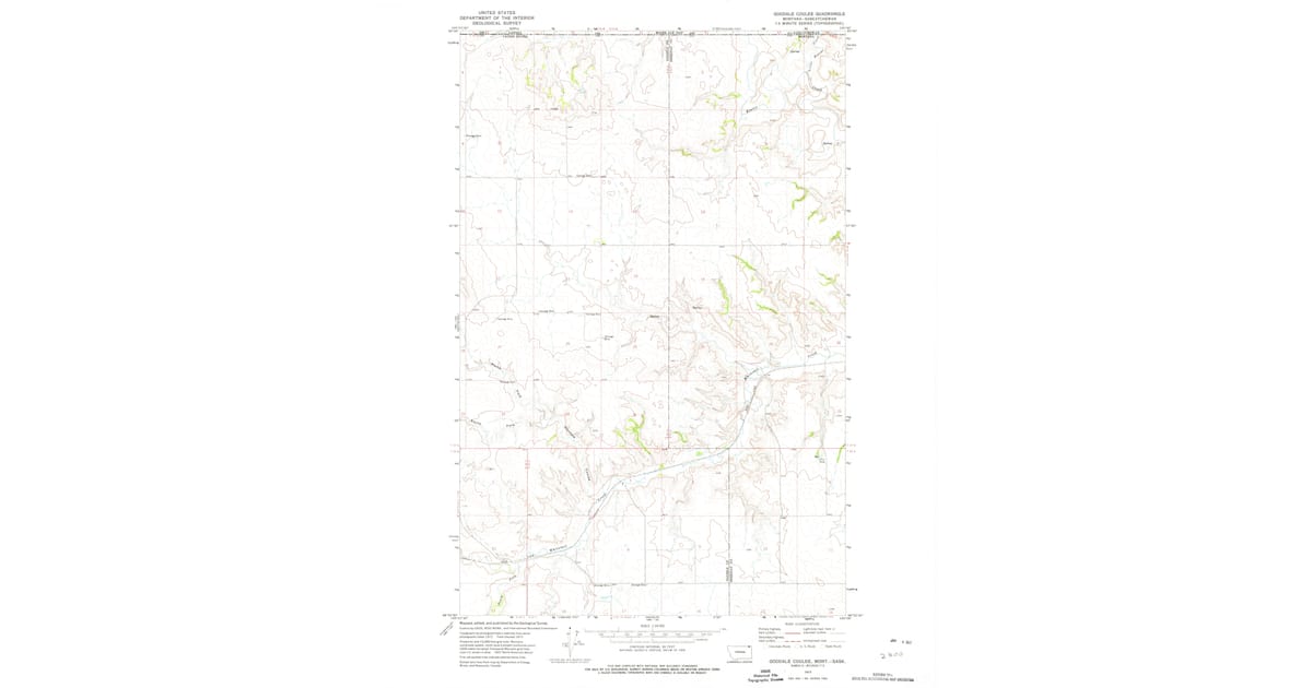 1973 Map of Goodale Coulee, Daniels County, MT — High-Res | Pastmaps