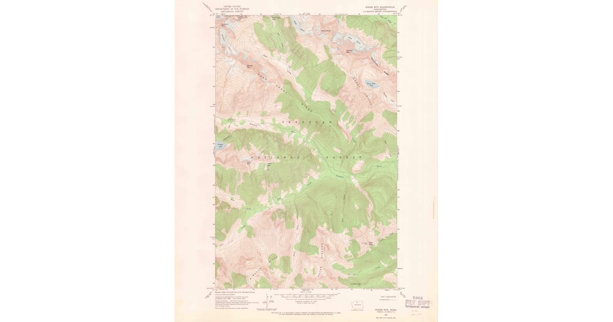 1963 Map of Goode Mtn, Chelan County, WA — High-Res | Pastmaps