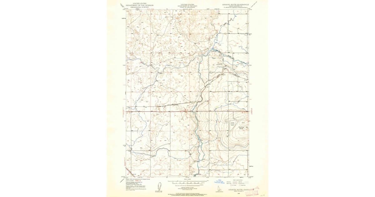 1949 Map of Gooding Butte, Gooding County, ID — High-Res | Pastmaps