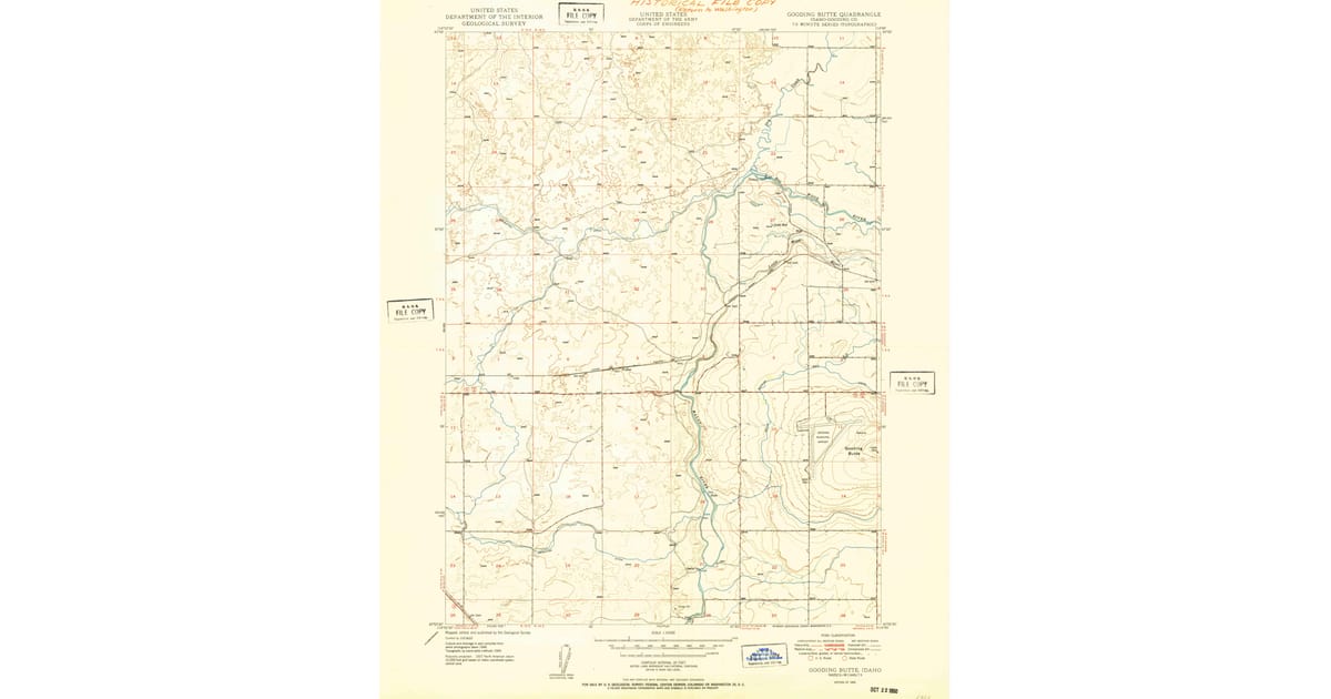 1950 Map of Gooding Butte, Gooding County, ID — High-Res | Pastmaps