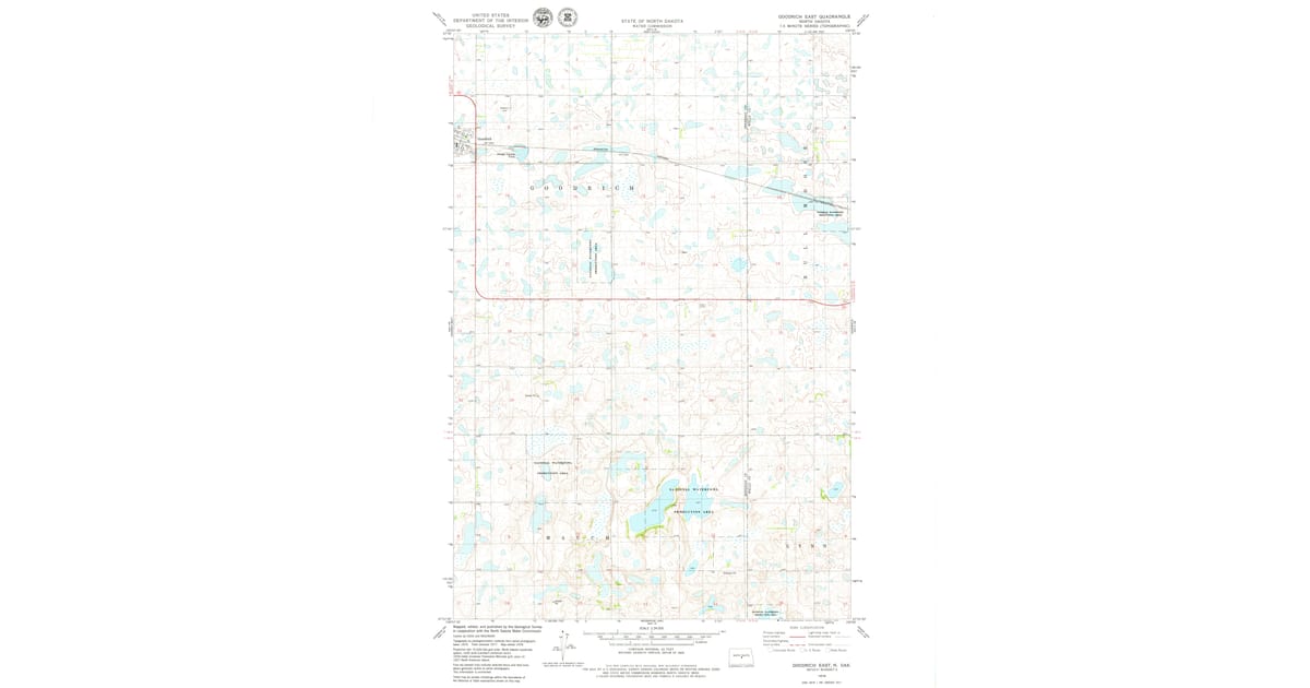 1978 Map of Goodrich East, Sheridan County, ND — High-Res | Pastmaps