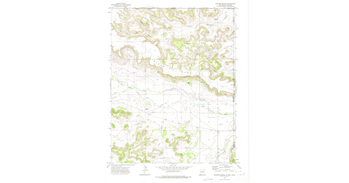 1972 Map of Goodson School, Union County, NM — High-Res | Pastmaps