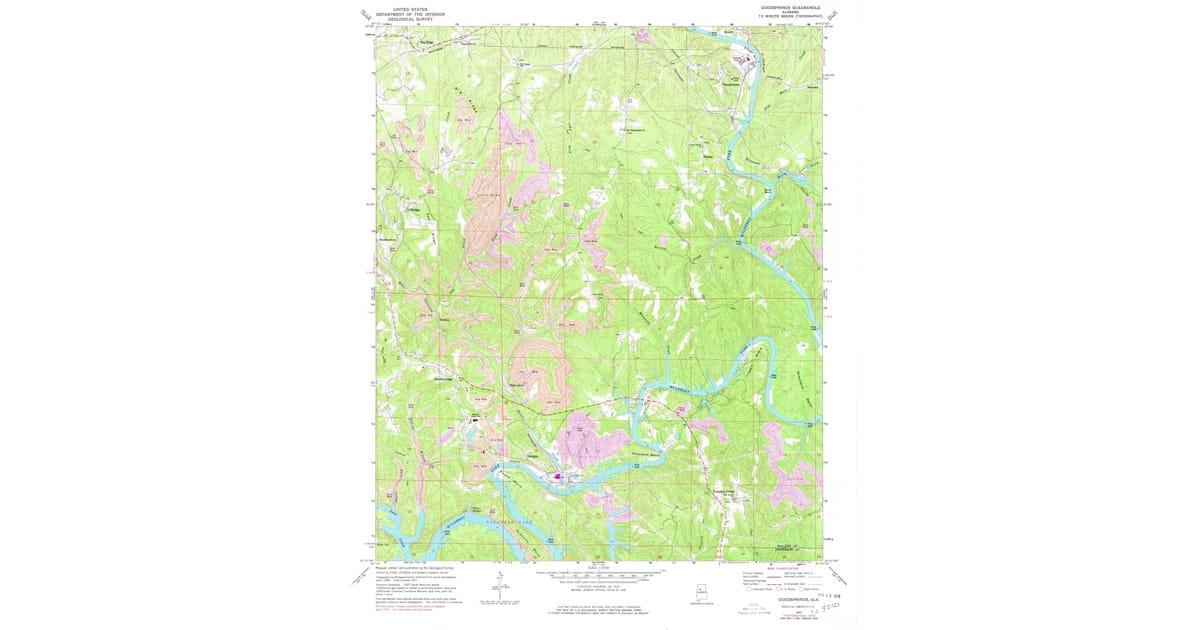 1971 Map of Goodsprings, Walker County, AL — High-Res, 1978 Print ...
