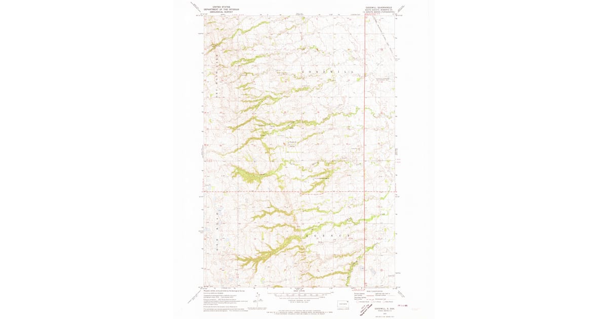 1970 Map of Goodwill, Roberts County, SD — High-Res | Pastmaps