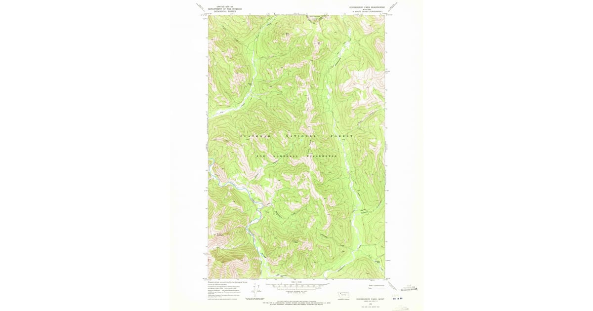 1968 Map of Gooseberry Park, Flathead County, MT — High-Res | Pastmaps