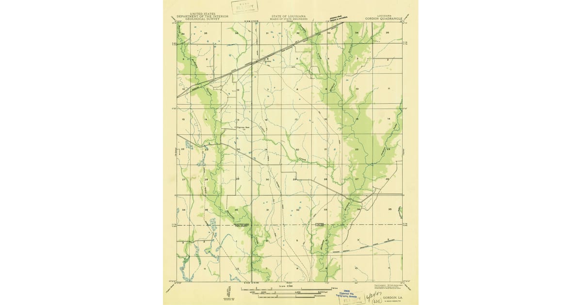 1935 Map of Gordon, Beauregard Parish, LA — High-Res | Pastmaps