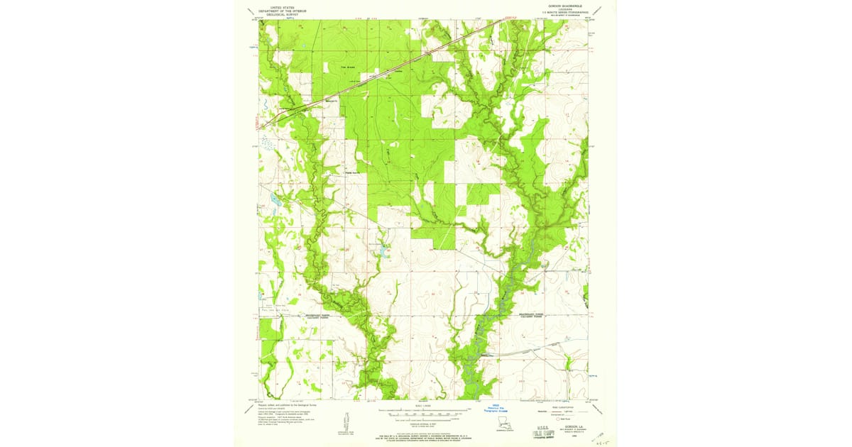 1956 Map of Gordon, Beauregard Parish, LA — High-Res | Pastmaps