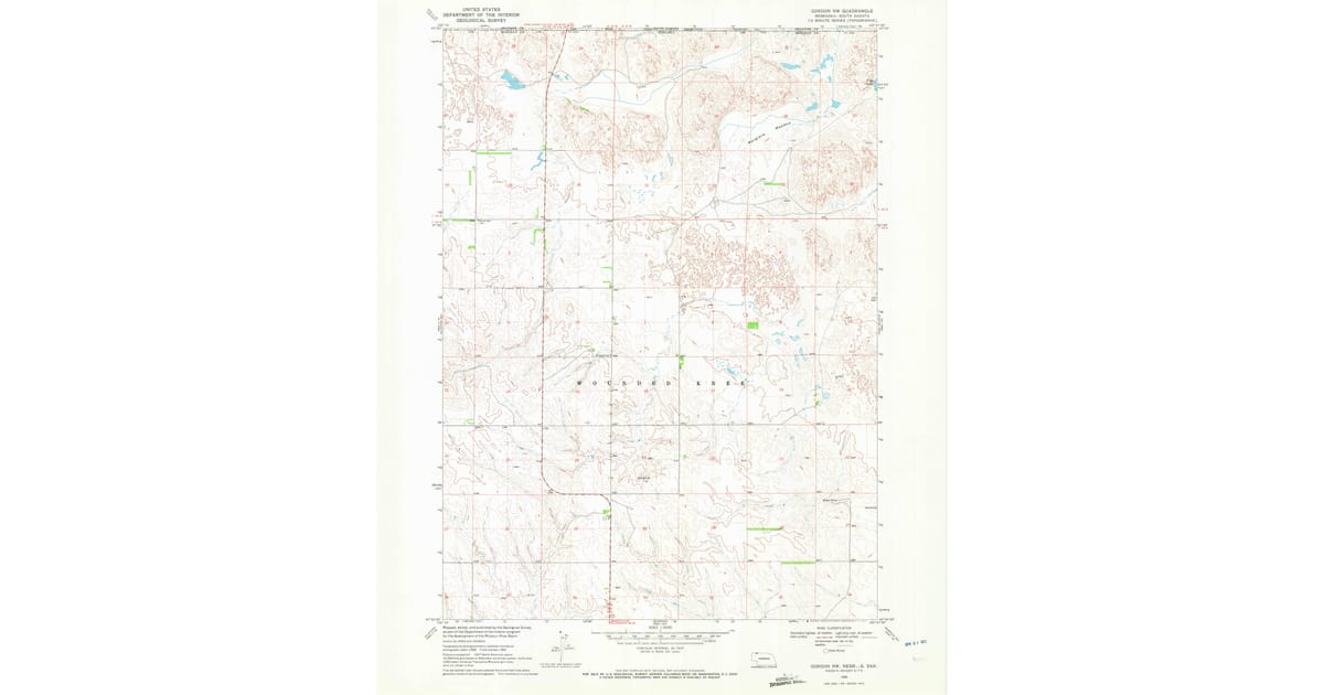 1969 Map of Gordon NW, Sheridan County, NE — High-Res | Pastmaps