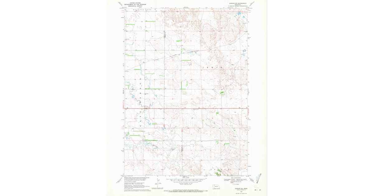 1969 Map of Gordon SE, Cherry County, NE — High-Res | Pastmaps