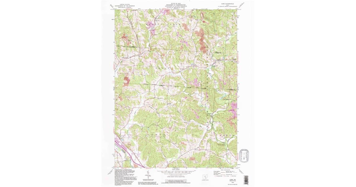 1992 Map of Gore, Hocking County, OH — High-Res | Pastmaps