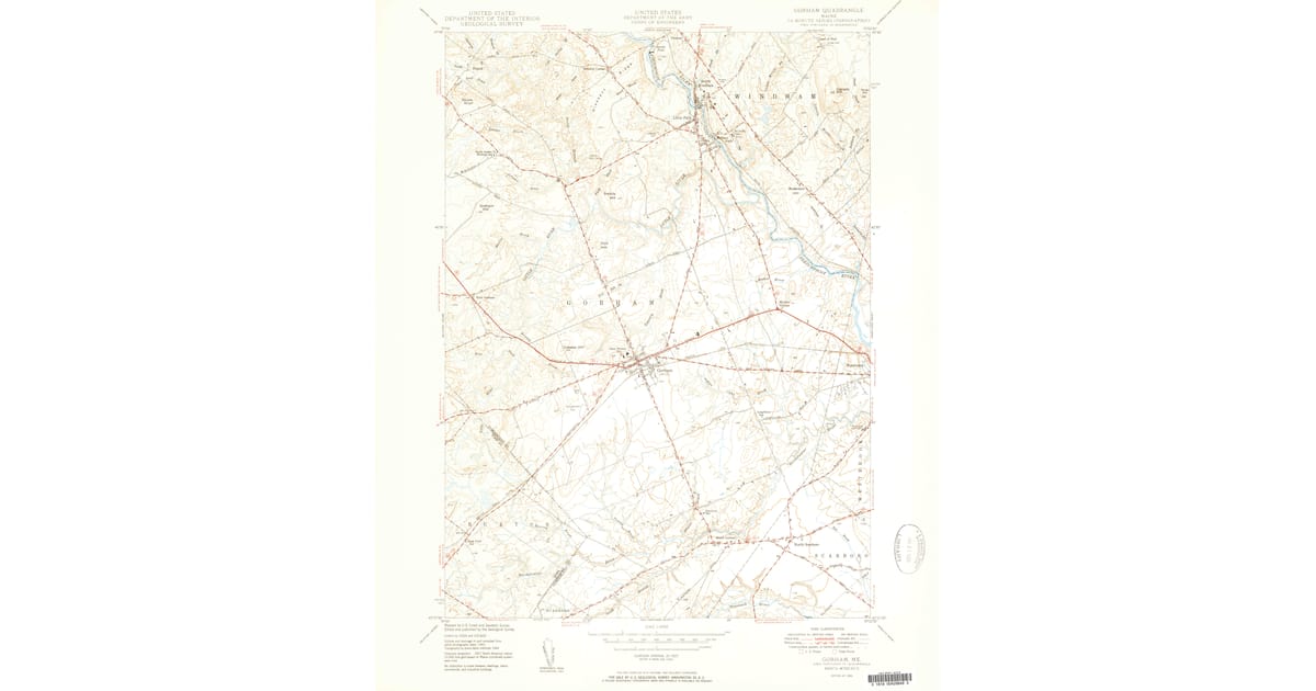 1950 Map of Gorham, Cumberland County, ME — High-Res | Pastmaps