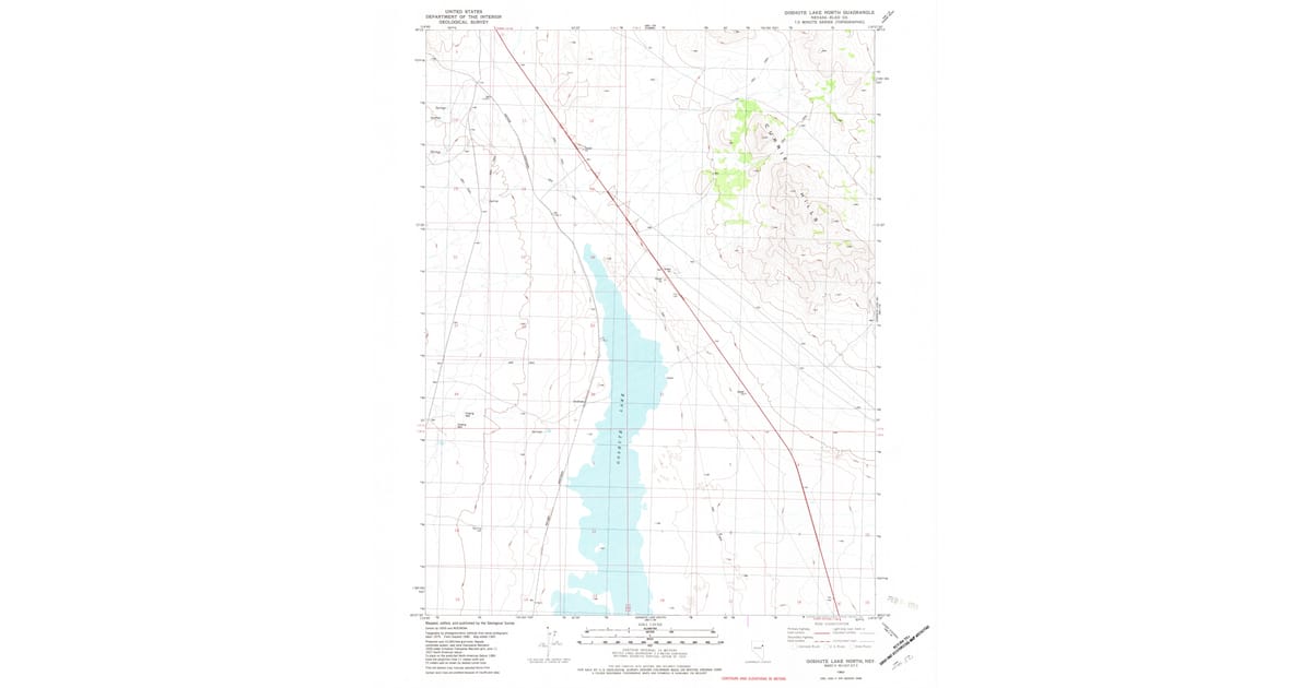 1982 Map of Goshute Lake North, Elko County, NV — High-Res | Pastmaps