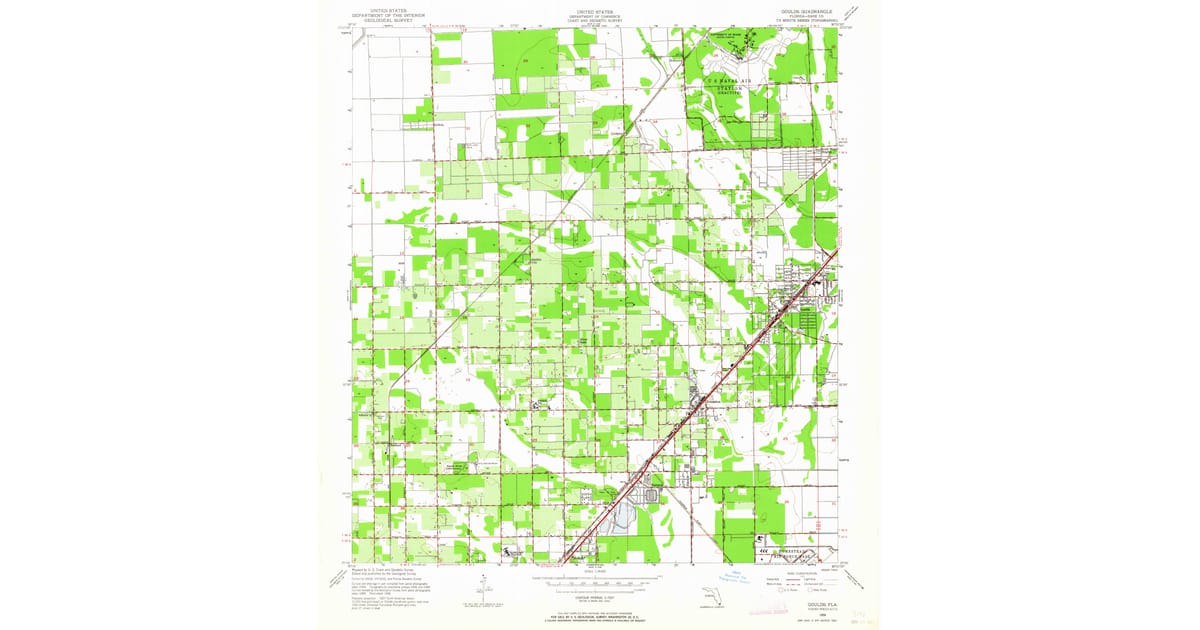 1956 Map of Goulds, FL — High-Res, 1964 Print | Pastmaps