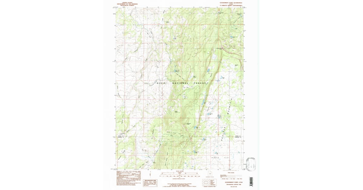 1985 Map of Government Point, Wayne County, UT — High-Res | Pastmaps