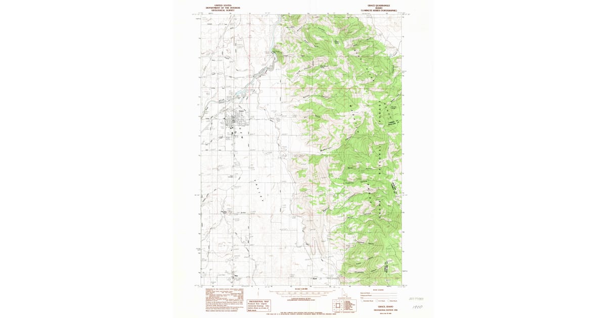 1982 Map of Grace, ID — High-Res | Pastmaps