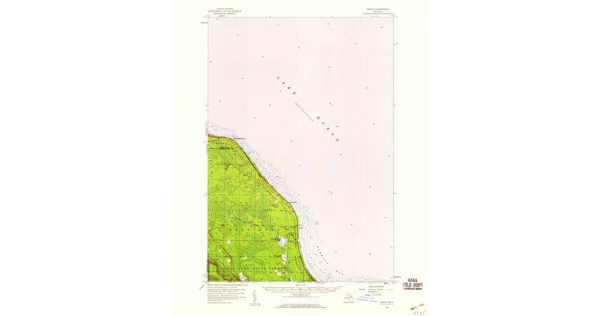 1958 Map of Grace, Presque Isle County, MI — High-Res | Pastmaps