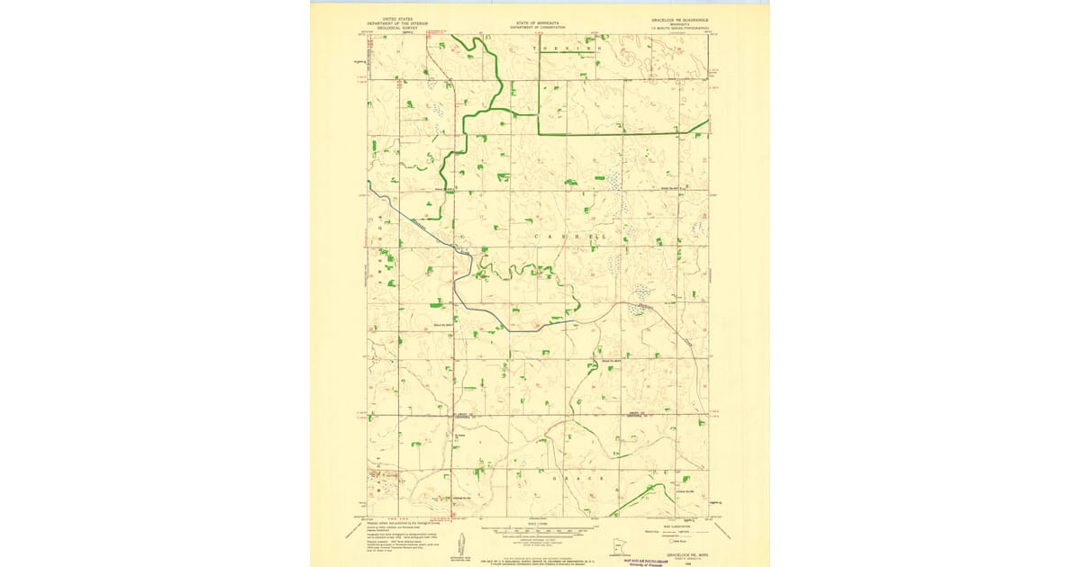 1958 Map of Gracelock NE, Swift County, MN — High-Res | Pastmaps
