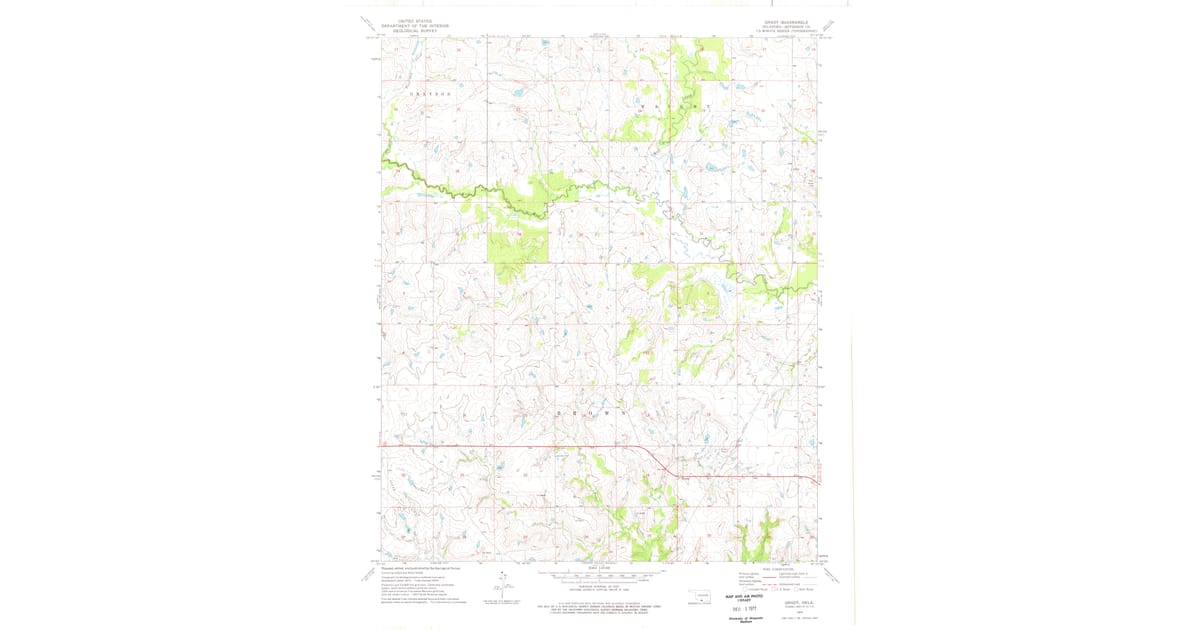 1974 Map of Grady, Jefferson County, OK — High-Res | Pastmaps