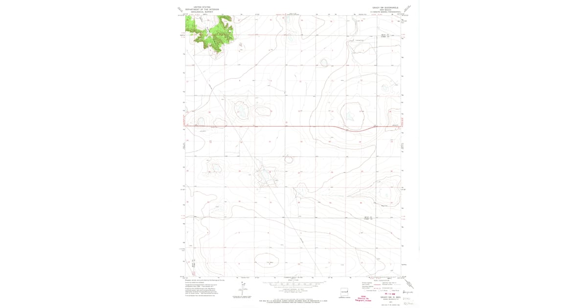 1971 Map of Grady SW, Quay County, NM — High-Res | Pastmaps